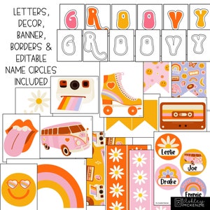 Retro Style Back to School Bulletin Board 1970s Theme Elementary ...