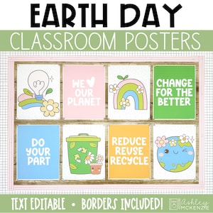 Earth Day Posters With Printable Bulletin Board Borders, April Bulletin ...