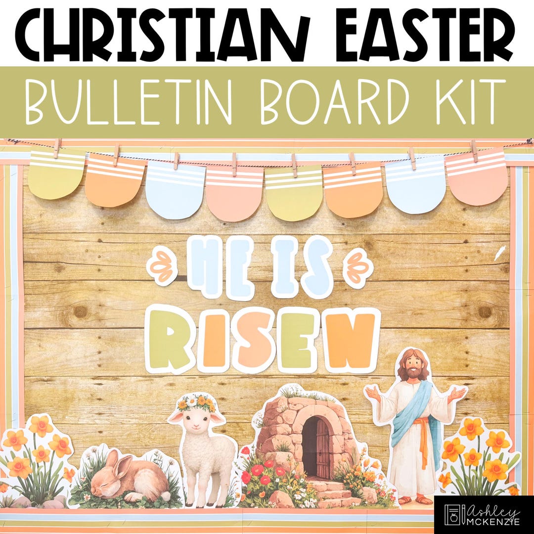 Christian Easter Bulletin Board Spring Church Decor Primary Classroom ...
