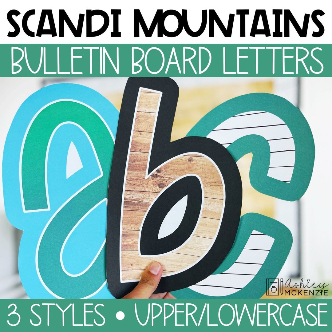 Scandi Mountains Classroom Decor, A-Z Bulletin Board Letters ...