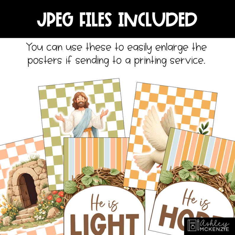 Christian Easter Posters Spring Sunday School Bulletin Board Church ...