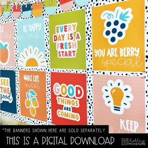 Modern Fruit Themed Classroom Posters, Easy and Modern Classroom ...