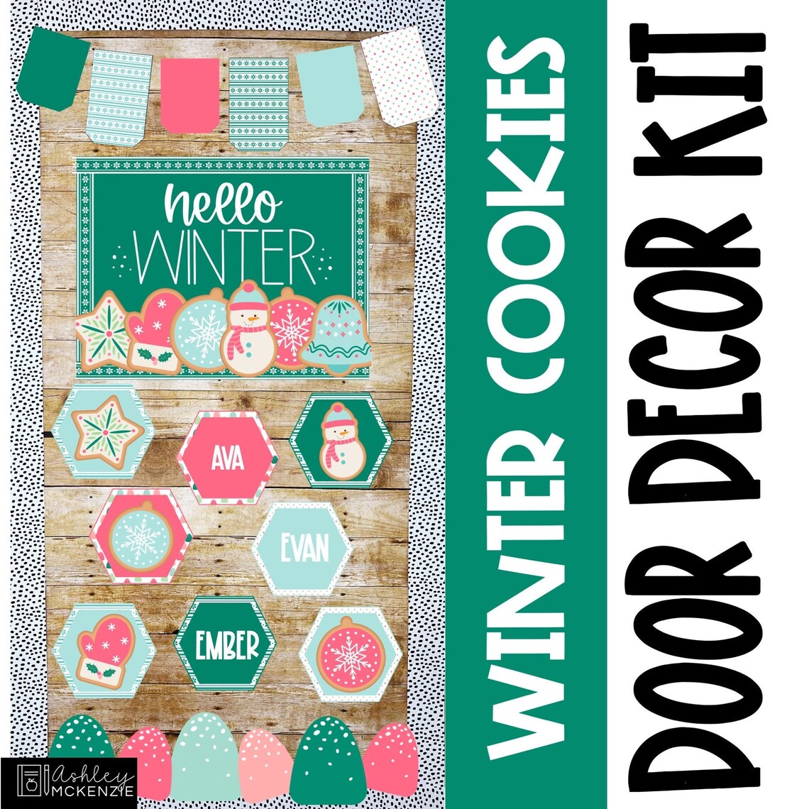 Winter Cookies Classroom Door Decor Kit Easy Holiday - Etsy
