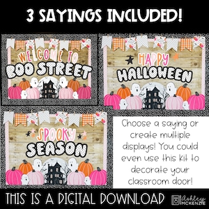 Halloween Bulletin Board Kit Autumn Classroom Decor Fall Door Decor Kit ...
