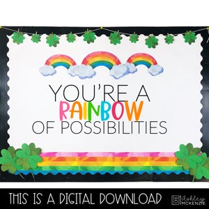 St. Patrick's Day Rainbows Theme Bulletin Board or Classroom Door Decor ...