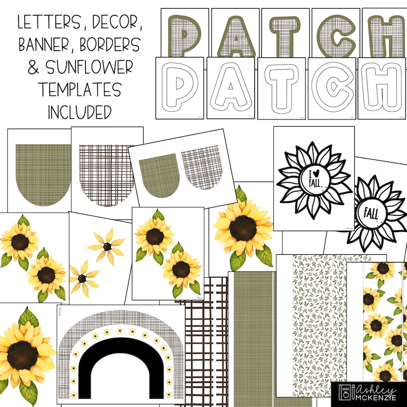 Fall Sunflowers Bulletin Board Kit, Autumn Classroom Decor, Easy ...