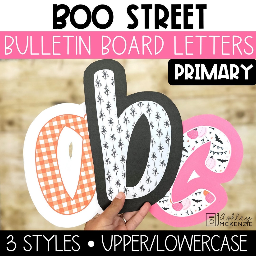 Halloween Classroom Decor, Boo Street Theme, Primary Font A-Z Bulletin ...