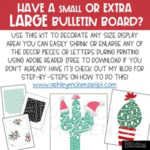 Christmas Bulletin Board or Classroom Door Decor, Cactus Theme, Easy ...