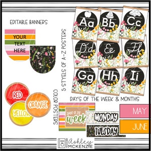 Wildflower Classroom Decor Bundle Elementary Classroom Theme Editable ...