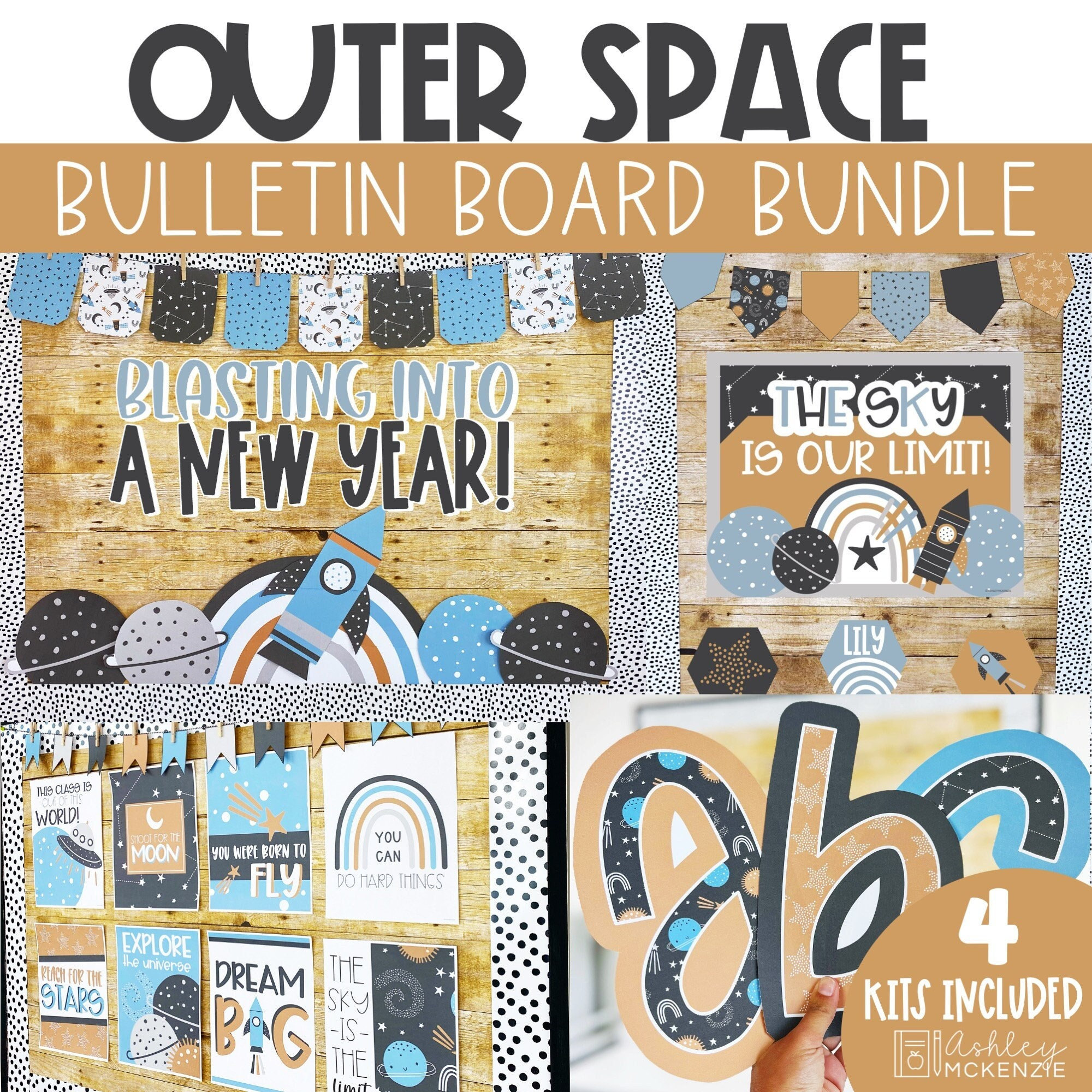 Outer Space Classroom Decor Back to School Bulletin Board Kit Editable ...