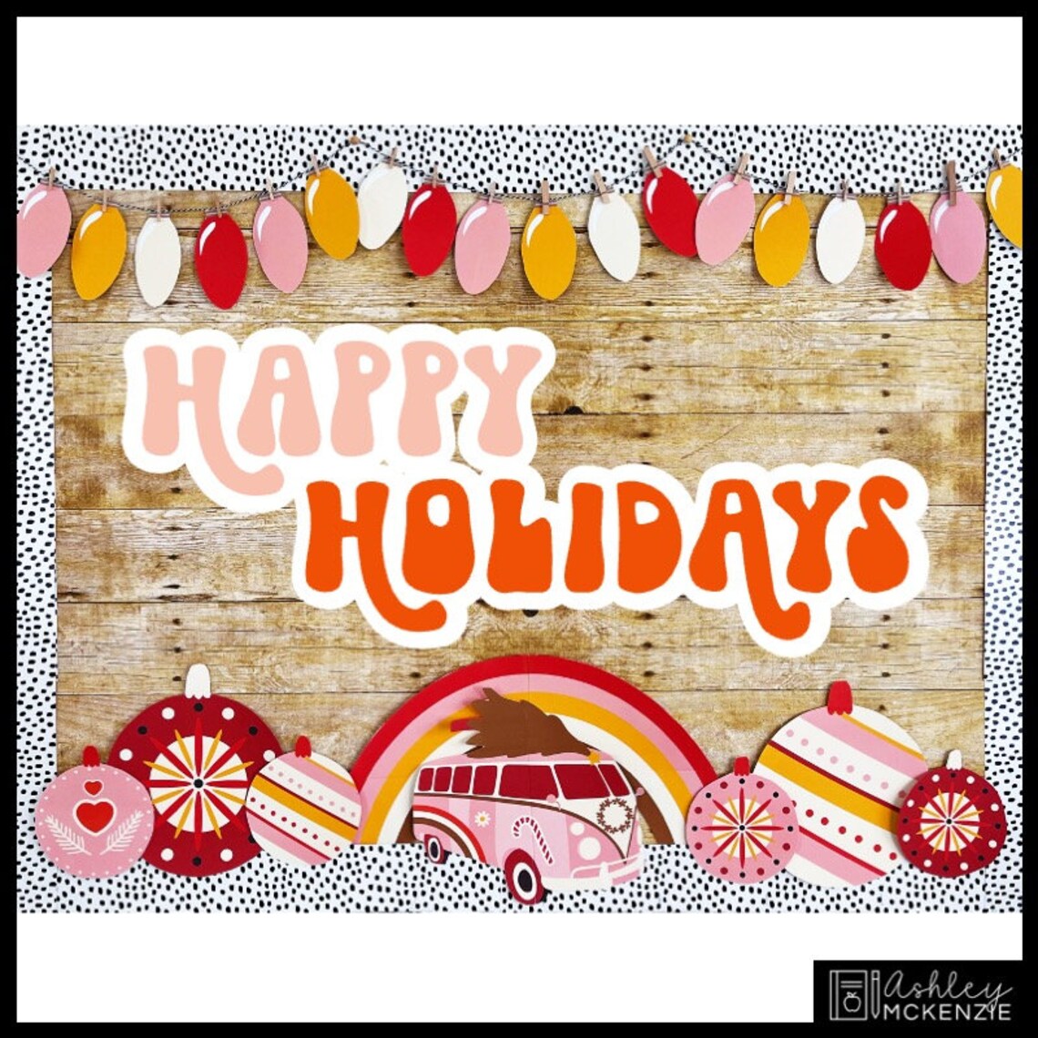 Christmas Retro Theme Bulletin Board Kit Easy Holiday - Etsy