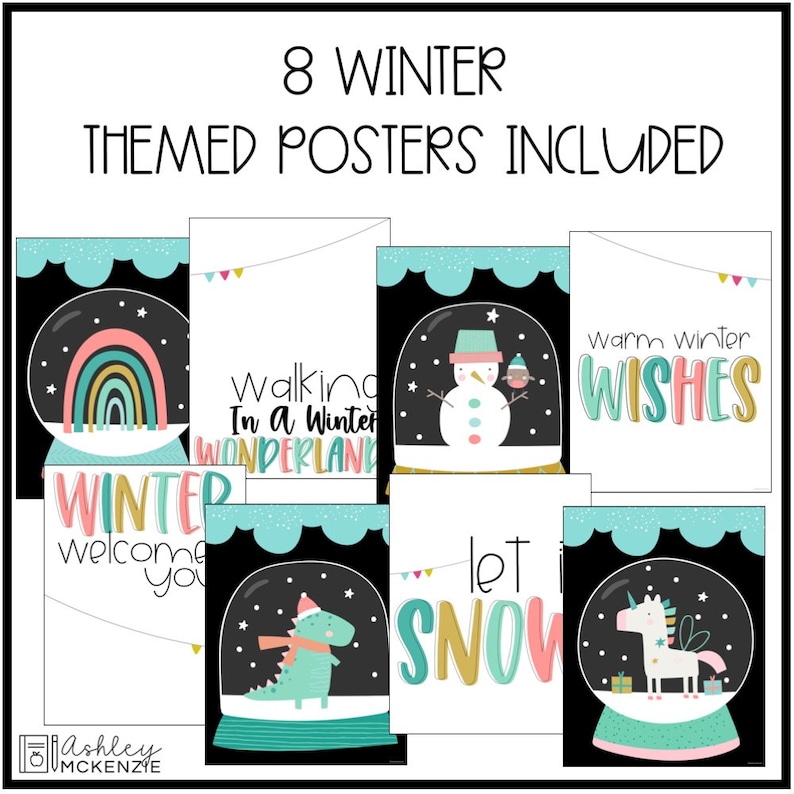 Winter Snow Globe Classroom Posters Easy and Modern Classroom - Etsy