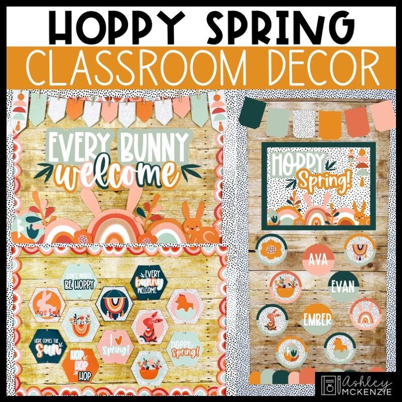 Spring Classroom Decor Bundle Hoppy Spring Theme Easy | Etsy