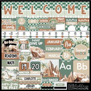 Modern Dinosaur Classroom Decor Bundle Adventure Class Theme Editable ...