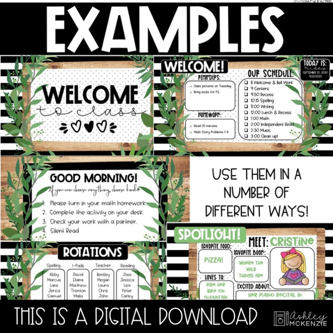 Modern Farmhouse Google Slides and Powerpoint Templates Calm - Etsy