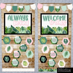 Modern Tropical Classroom Door Decor Kit, Back to School, Easy and ...