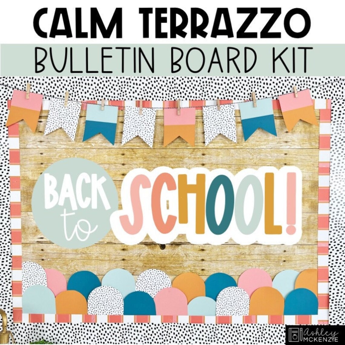 Calm Terrazzo Back to School Bulletin Board Kit Easy and - Etsy