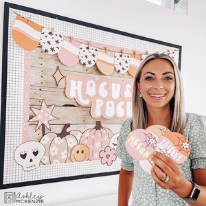 Retro Halloween Classroom Decor, Seasonal Bulletin Board Kit, Easy ...