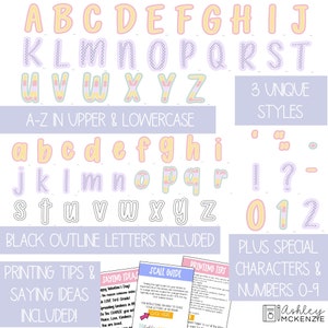 Retro Spring Classroom Decor, Primary Font A-Z Bulletin Board Letters ...