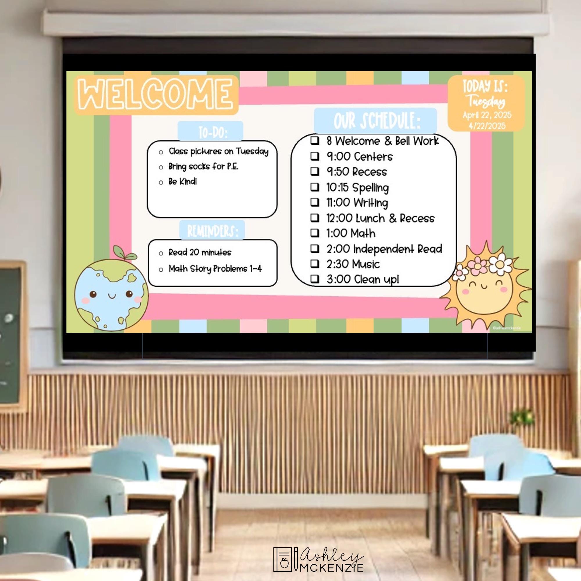 Class Slides, Earth Day Slide Templates, April Daily Slides, for Google ...