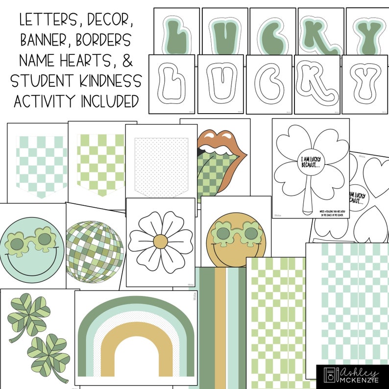 Retro St. Patrick's Day Bulletin Board Kit, Spring Holidays Theme, Easy ...