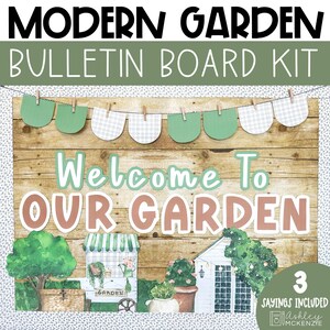 Modern Garden Bulletin Board, Nature Classroom Decor, Easy Door ...