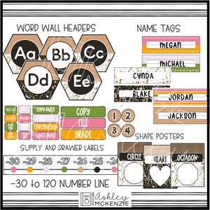 Wildflower Classroom Decor Bundle Elementary Classroom Theme Editable ...