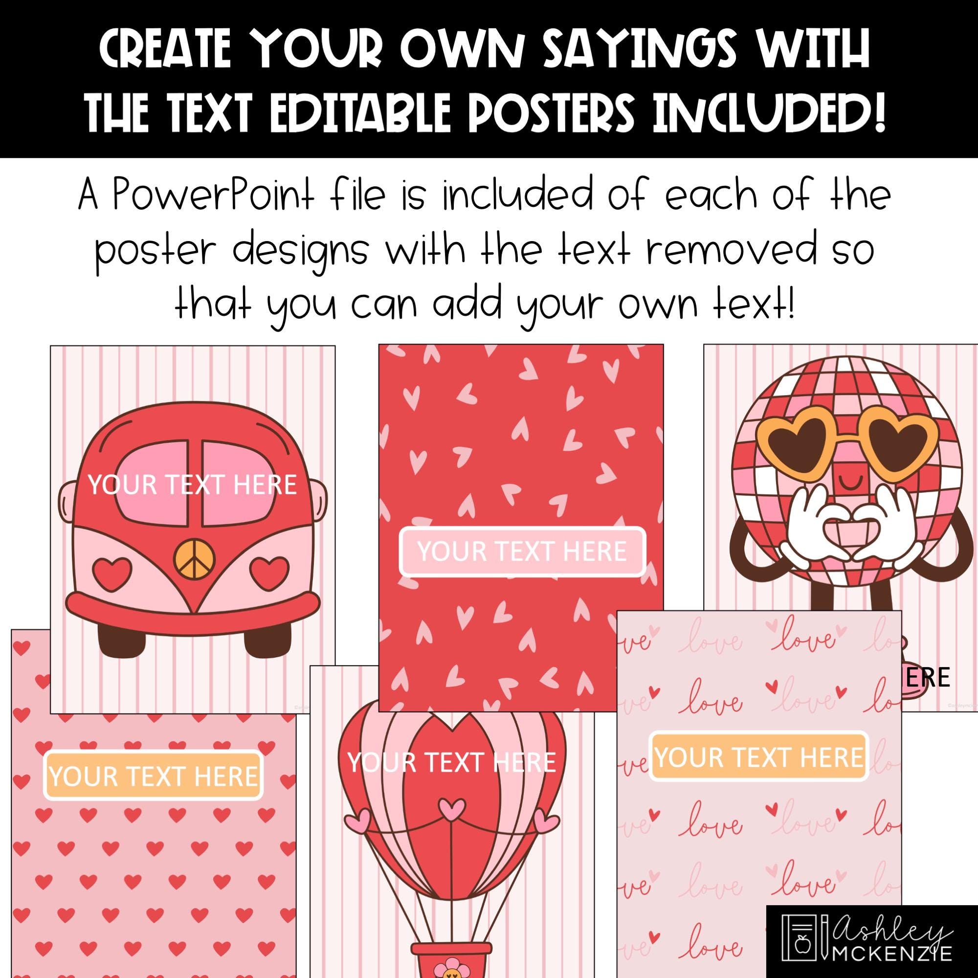 Valentine's Day Posters With Printable Bulletin Board Borders, February ...