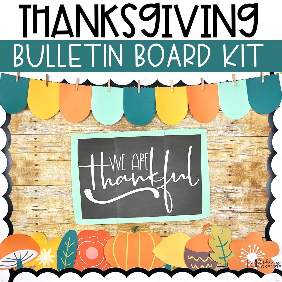 Thanksgiving Chalkboard Bulletin Board or Classroom Door Decor, Easy ...