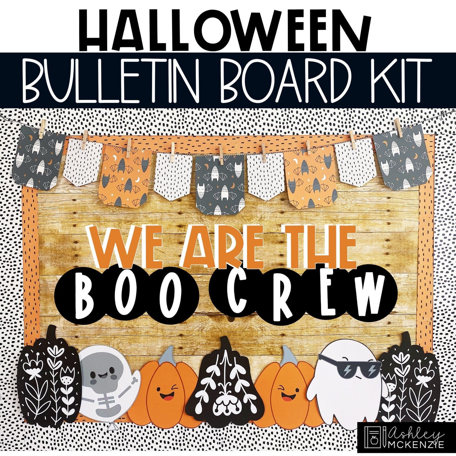 Halloween Bulletin Board Kit We Are the Boo Crew Classroom Decorations ...