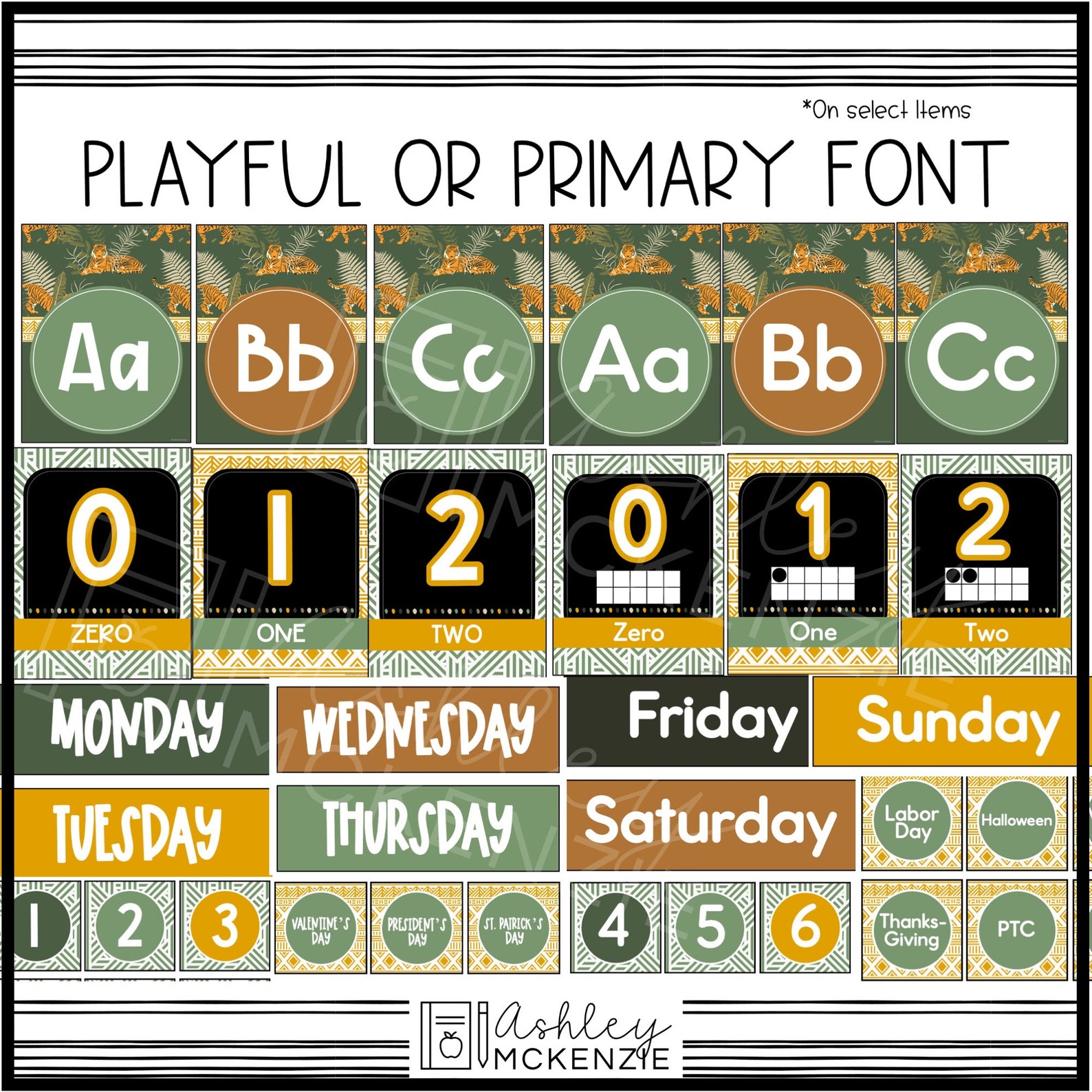 Modern Jungle Classroom Decor Bundle Calm Colors Nature Themed Bulletin ...