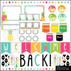 Bright Pineapple Classroom Decor Bundle, Easy and Modern Classroom ...