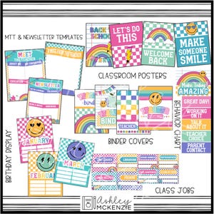 Bright Rainbow Classroom Decor Bundle Back to School Bulletin Board ...