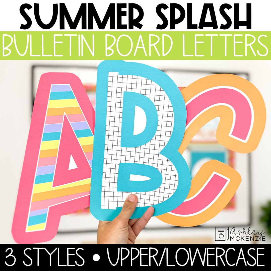 Summer Classroom Decor for End of Year, A-Z Bulletin Board Letters ...