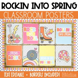 Spring Posters With Printable Bulletin Board Borders, March Bulletin ...