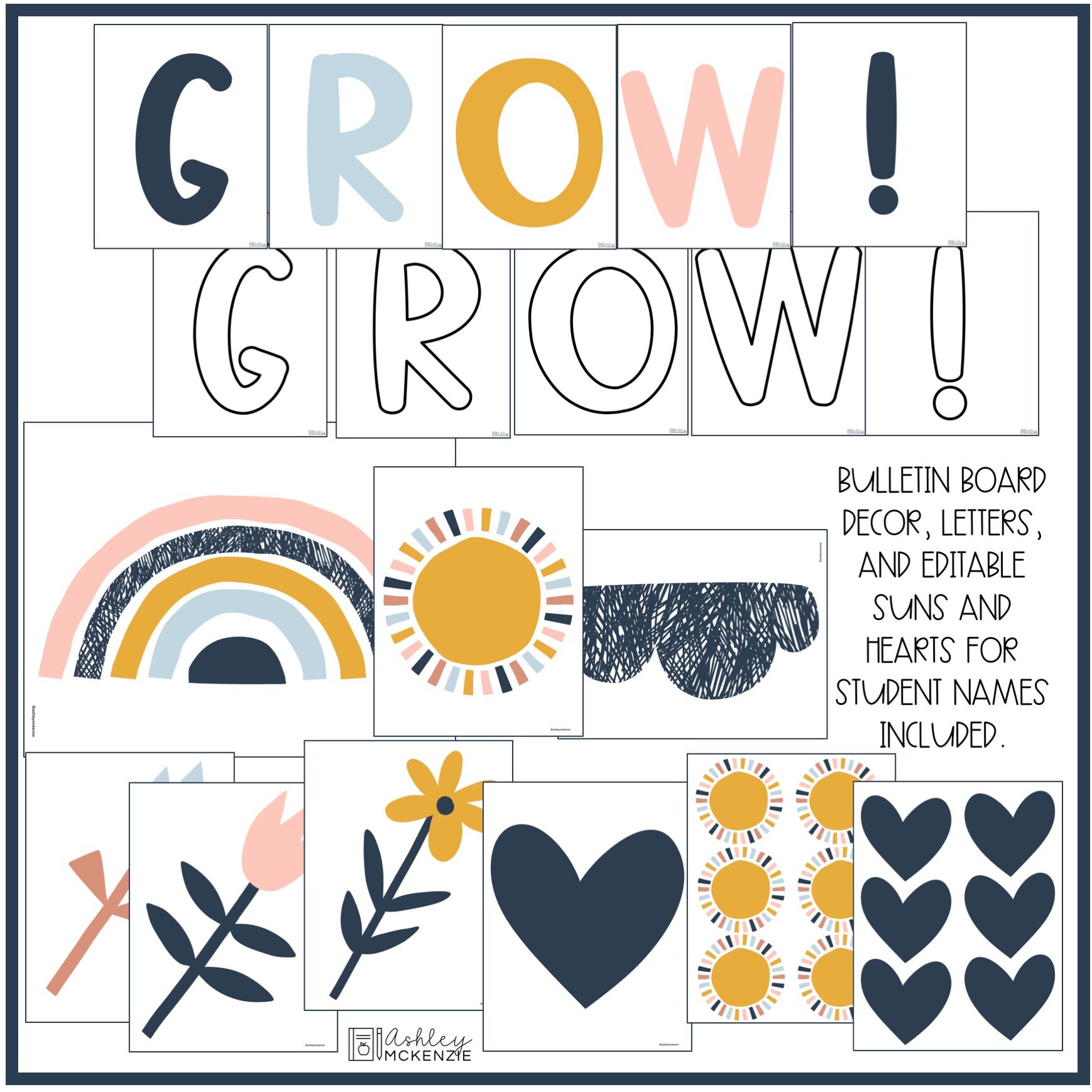 Boho Rainbow Back to School Bulletin Board or Classroom Door | Etsy