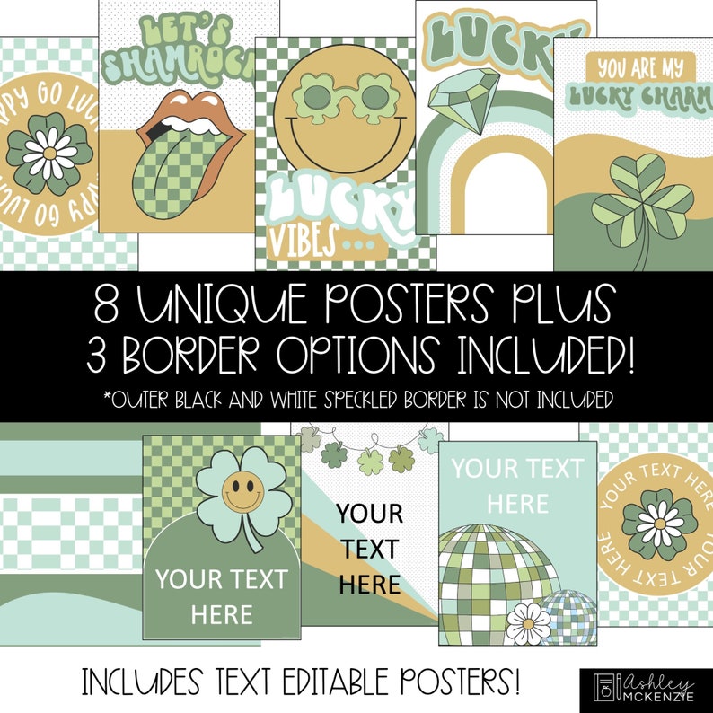 Retro St. Patrick's Day Classroom Posters Spring Holiday - Etsy