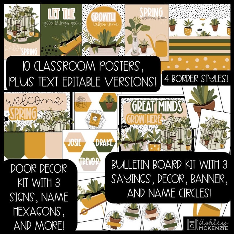 Spring Classroom Decor Bundle Spring Garden Theme Easy - Etsy