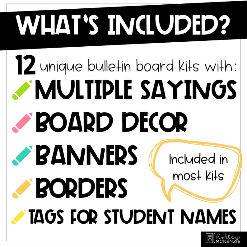 Bulletin Board Kits Bundle #4 Seasonal Classroom Decor for All Year 12 ...