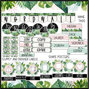 Modern Tropical Classroom Decor Bundle Calm Classroom Colors Back to ...