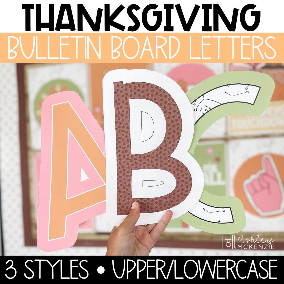 Thanksgiving Classroom Decor, Football Design, Printable Bulletin Board ...