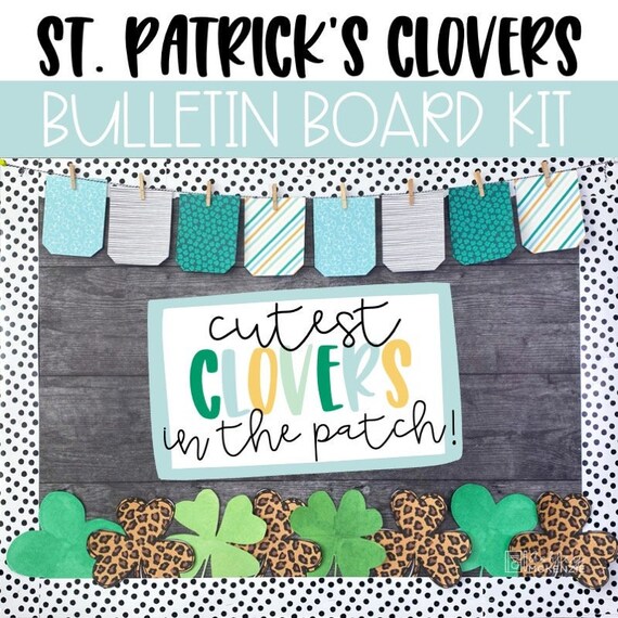 St. Patrick's Day Clovers Bulletin Board or Classroom Door - Etsy