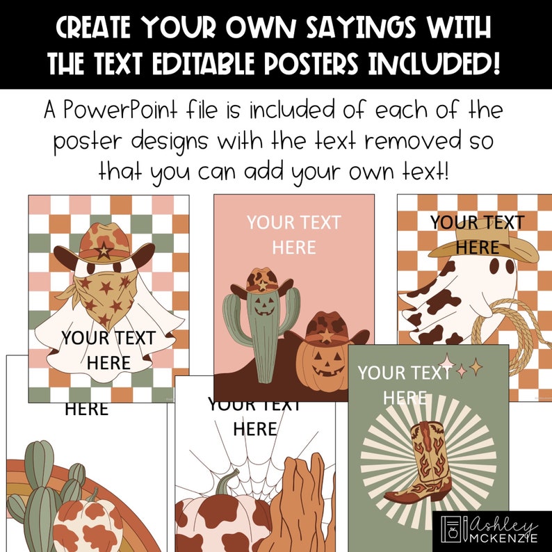 Howdy Halloween Classroom Posters, Western Decor Theme, Easy Seasonal ...