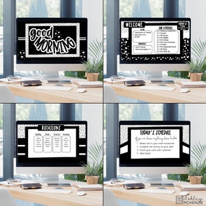 Black and White Terrazzo Google Slides and Powerpoint Templates, Modern ...
