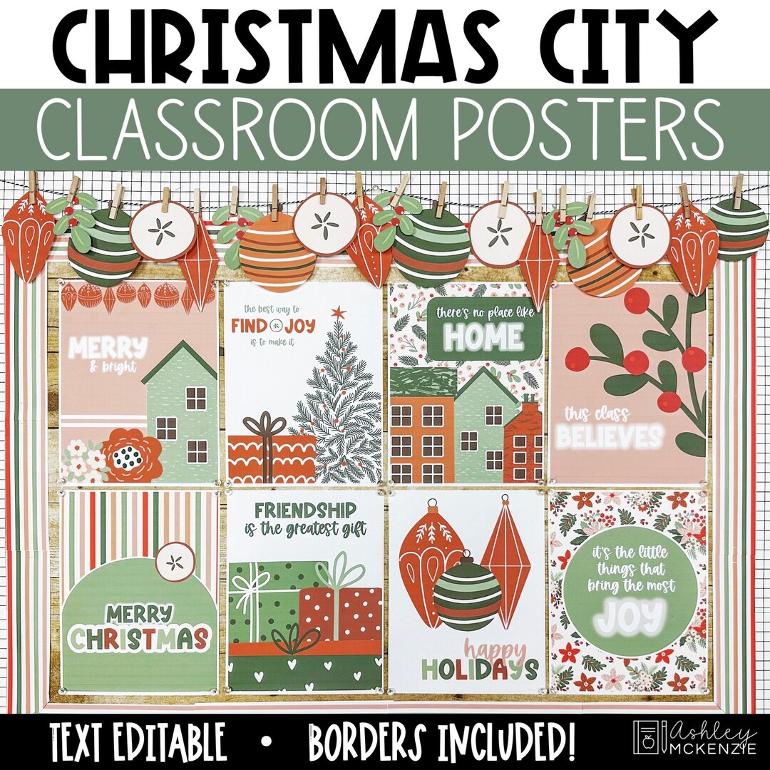 Christmas City Classroom Posters Winter Class Decor Easy - Etsy