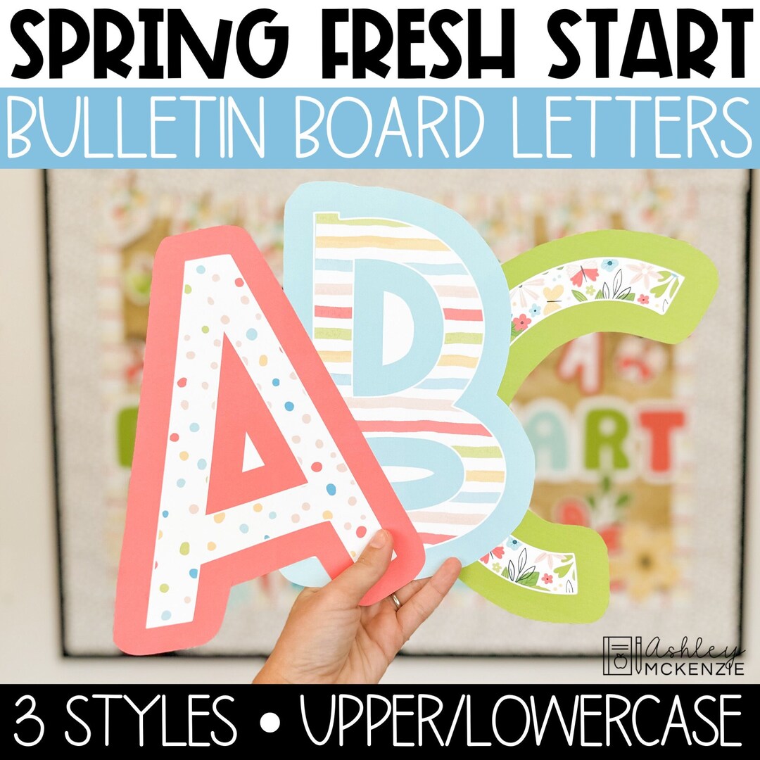 Spring Classroom Decor, A-Z Bulletin Board Letters, Punctuation, and ...