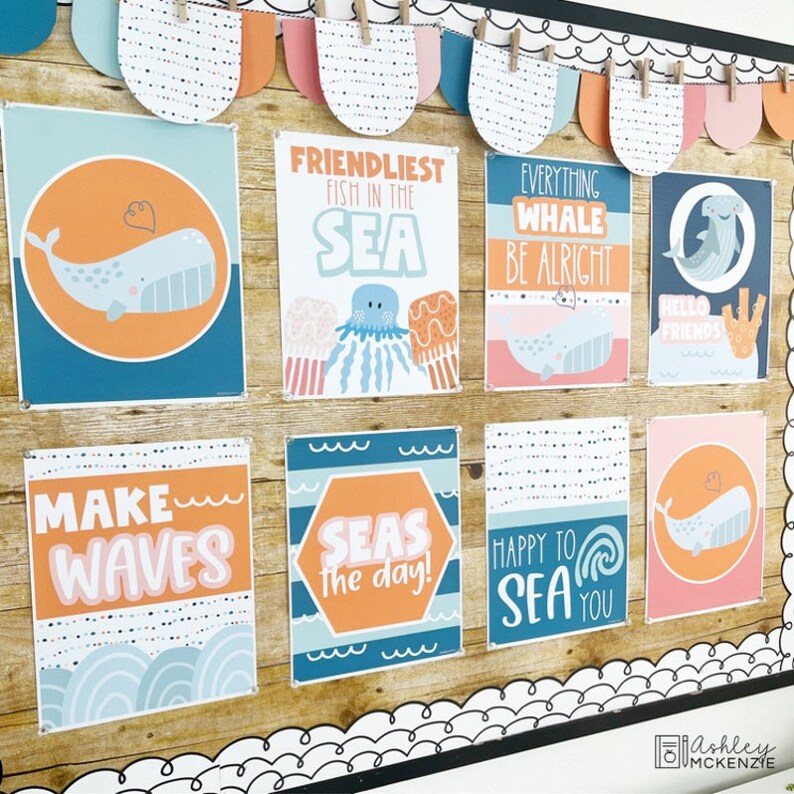 Boho Ocean Back to School Classroom Decor Bulletin Board Kit - Etsy