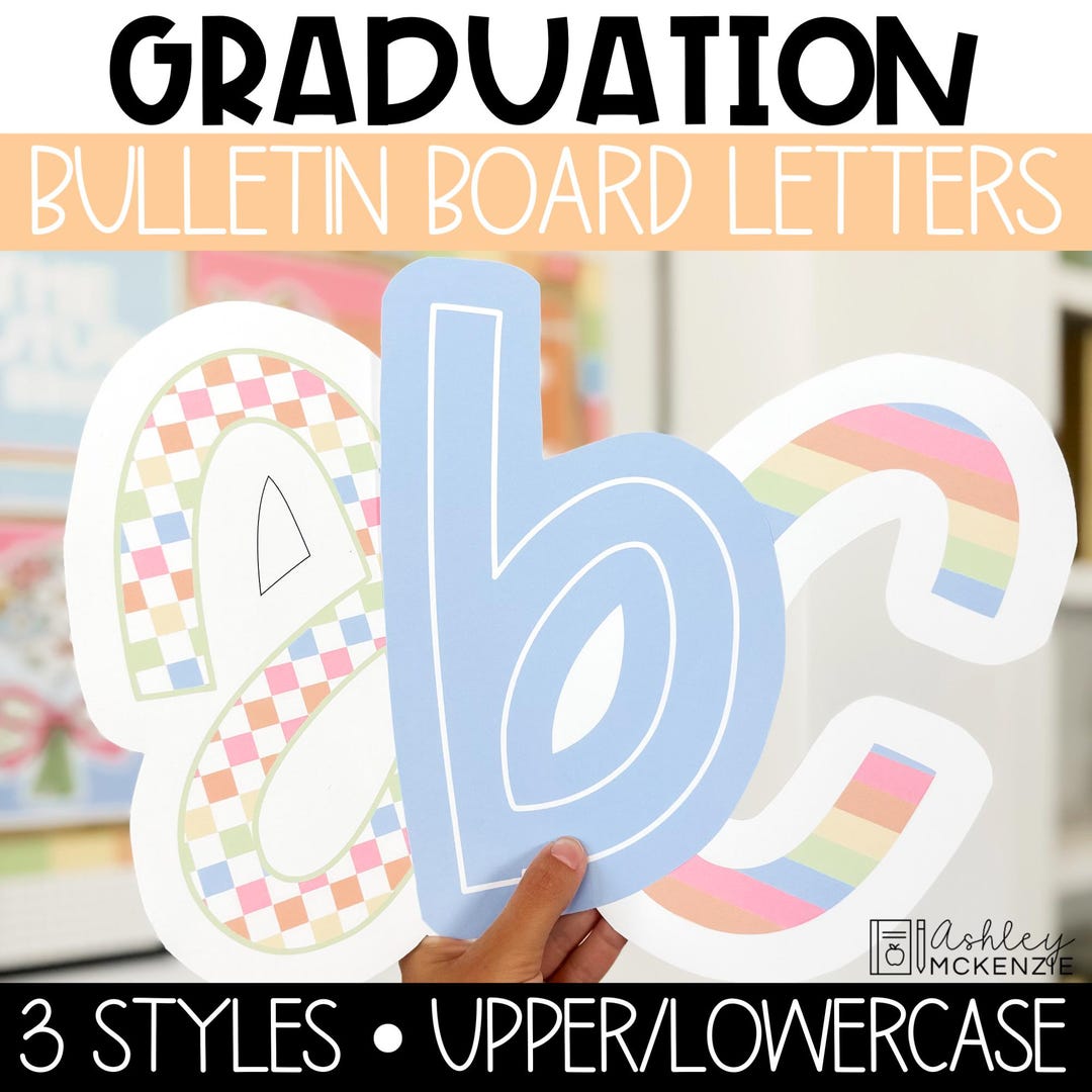 Graduation Bulletin Board Letters, Punctuation and Numbers, Printable ...