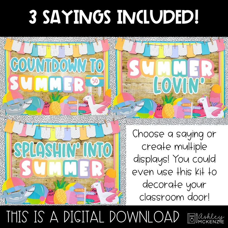 End of Year Bulletin Board Kit, Countdown to Summer, Easy Seasonal ...
