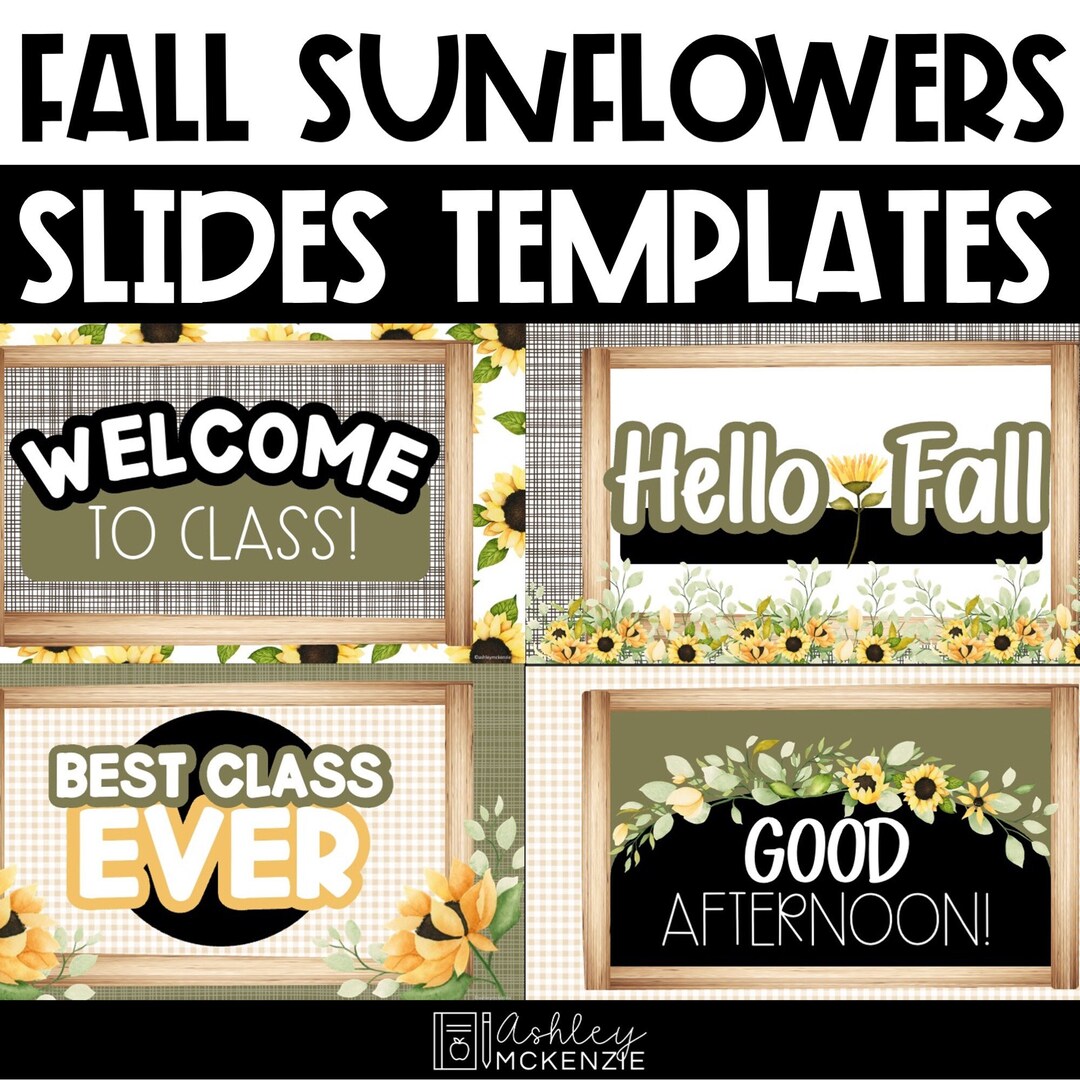 Fall Sunflowers Google Slides and Powerpoint Templates, Autumn Class ...